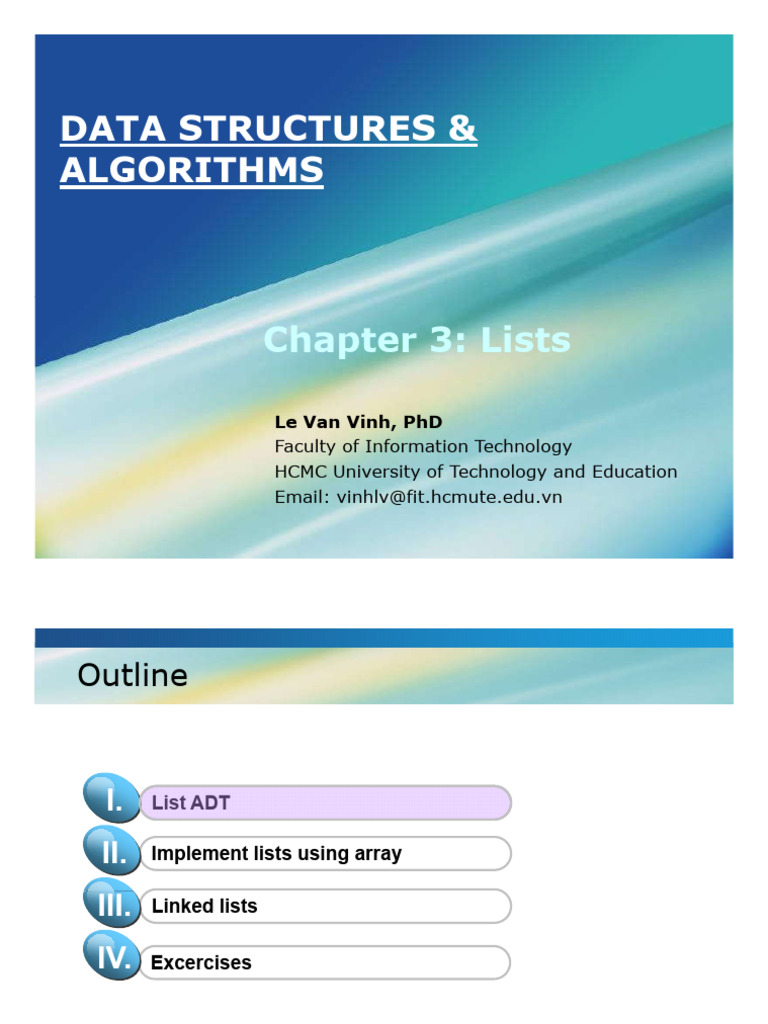 Chapter 3 - Lists-Updated | PDF | Theoretical Computer Science | Algorithms