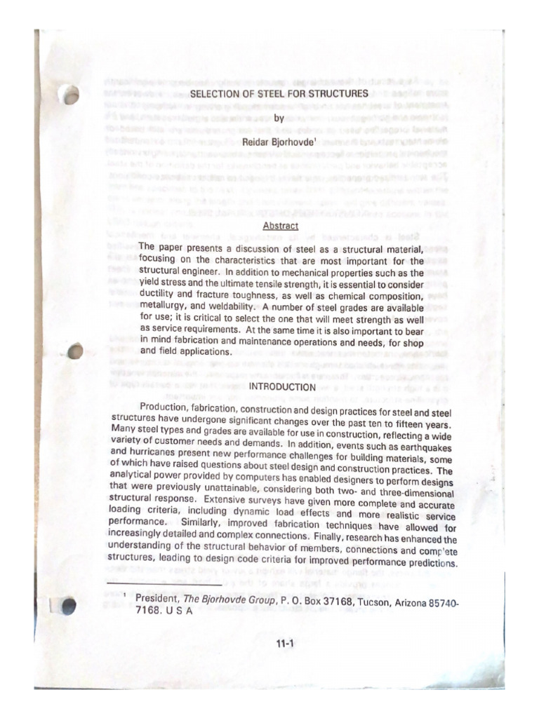 Selection of Steel For Structures | PDF