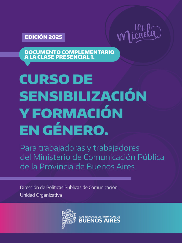 Ley Micaela - Clase 1 - 2025 | PDF | Género | Estudios de género