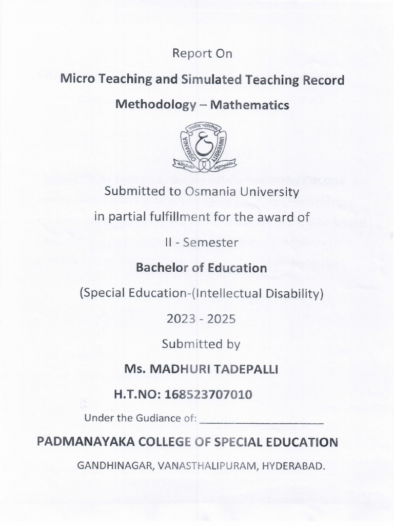 Micro Teaching - Mathematics Sem 2 | PDF