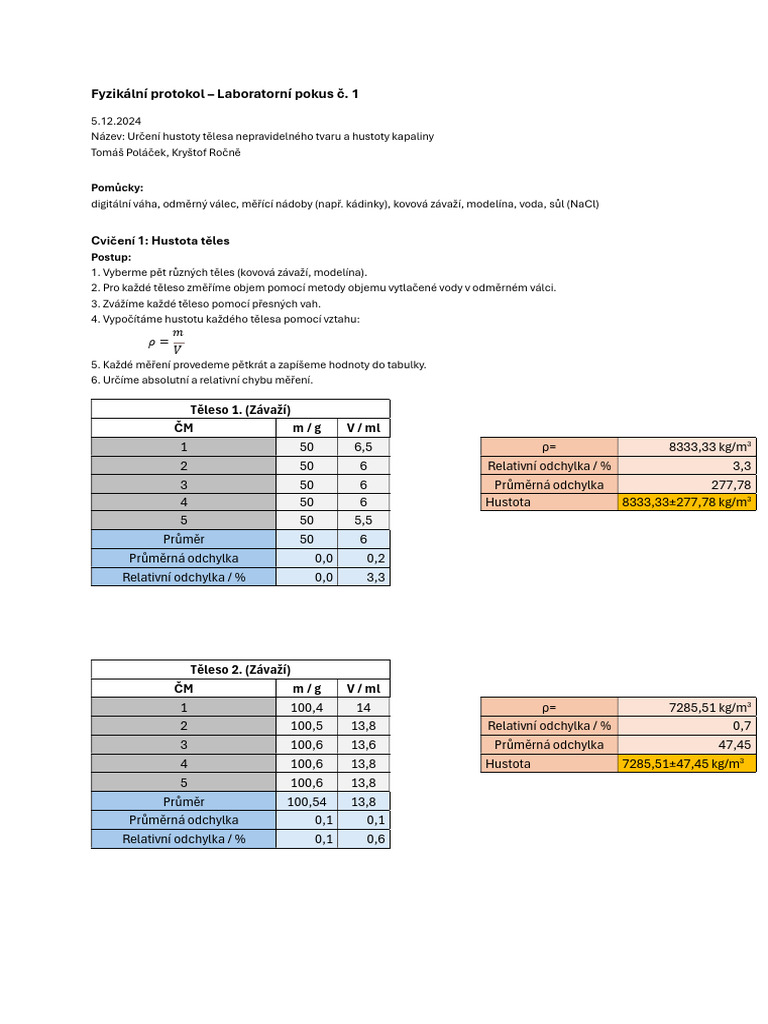 Laboratorní Úloha č.1 | PDF