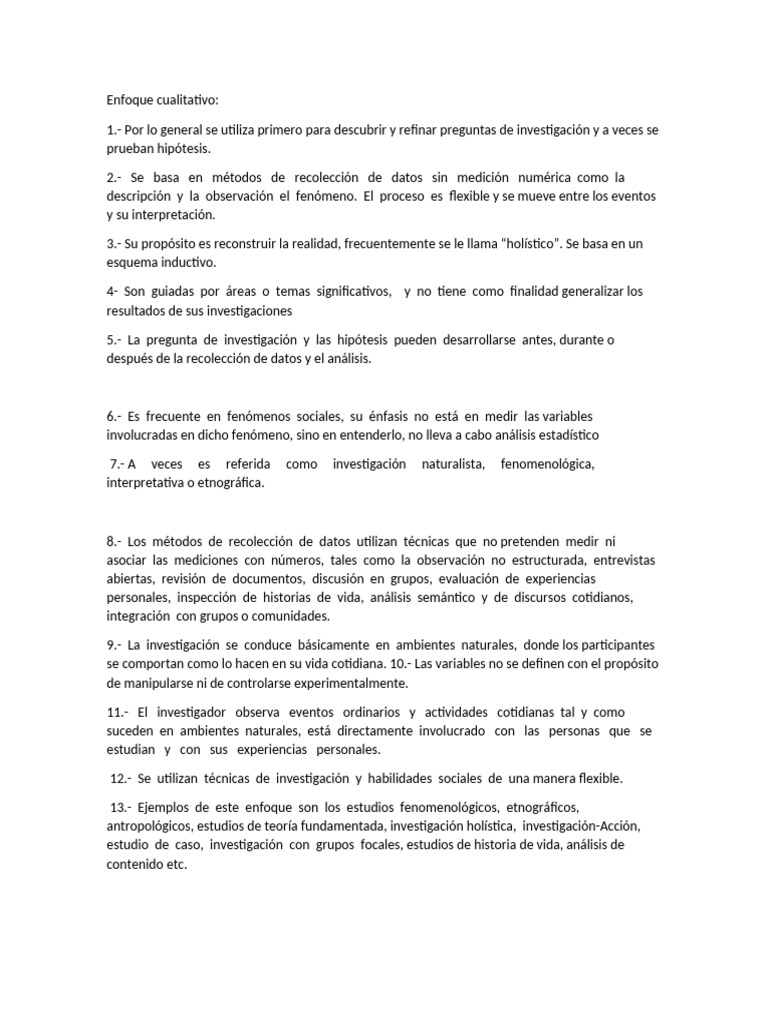 Enfoque Cualitativo | PDF