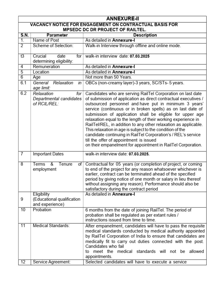 RailTel Recruitment 2025 Notification | PDF | Identity Document | Justice