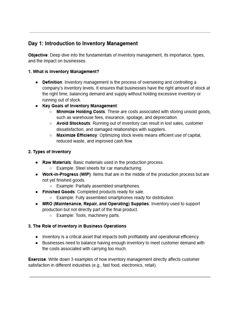 Week 3 - Inventory Management | PDF | Inventory | Lean Manufacturing