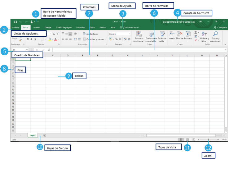 Elementos de Excel 2016 - Imagen Teorica | PDF