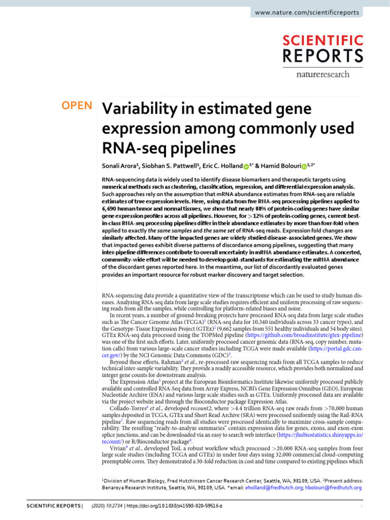 RNA-seq Pipeline Gene Expression Variability | PDF | Gene Expression ...