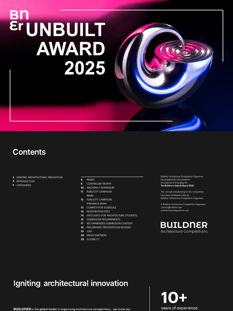 Buildner Unbuilt Award 2025 Overview | PDF | Creativity | Design