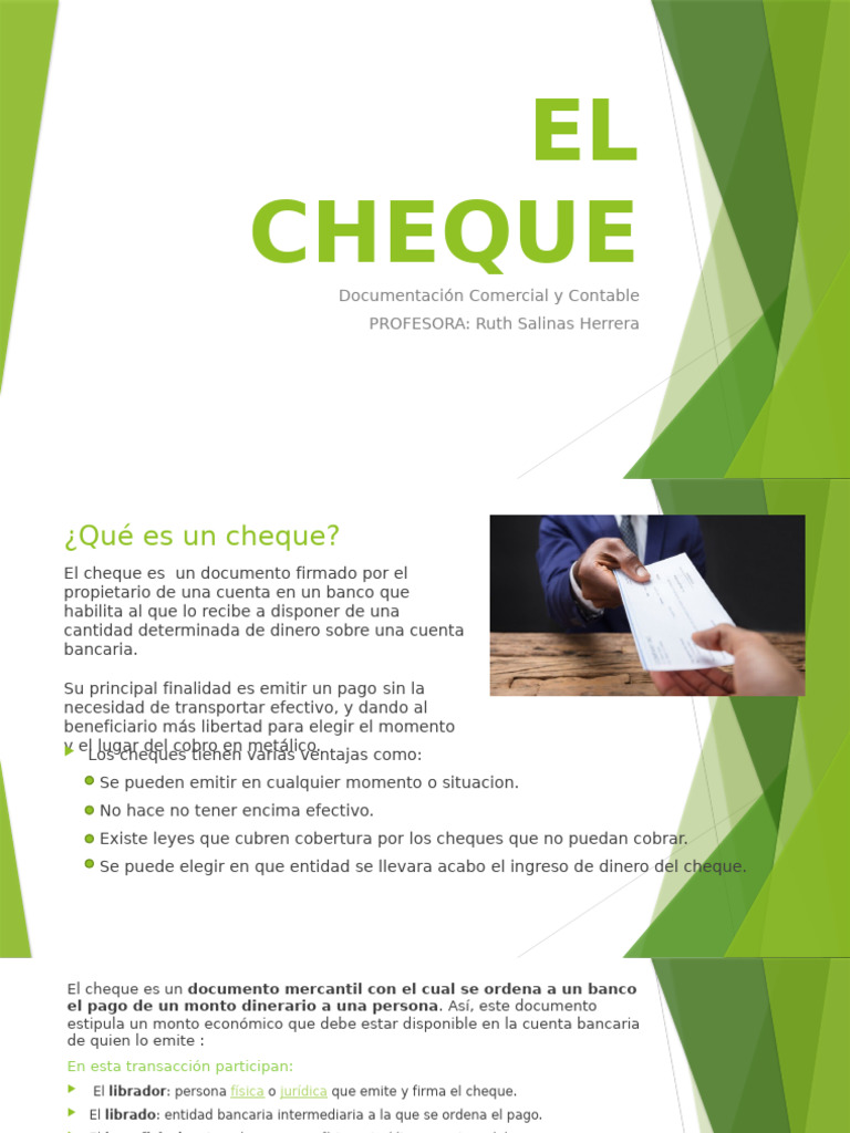 Guía Completa sobre Cheques y Tipos | PDF | Cheque | Bancos