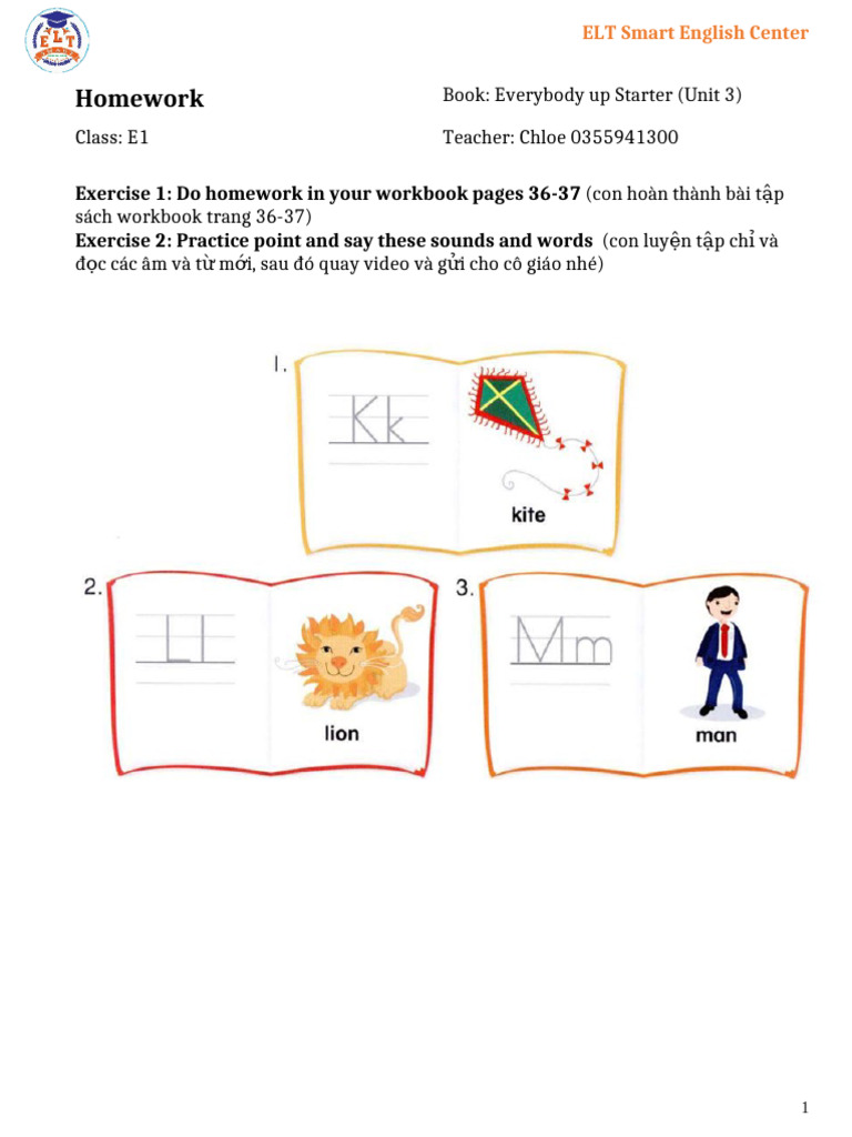 Homework: Exercise 1: Do Homework in Your Workbook Pages 36-37 Exercise ...