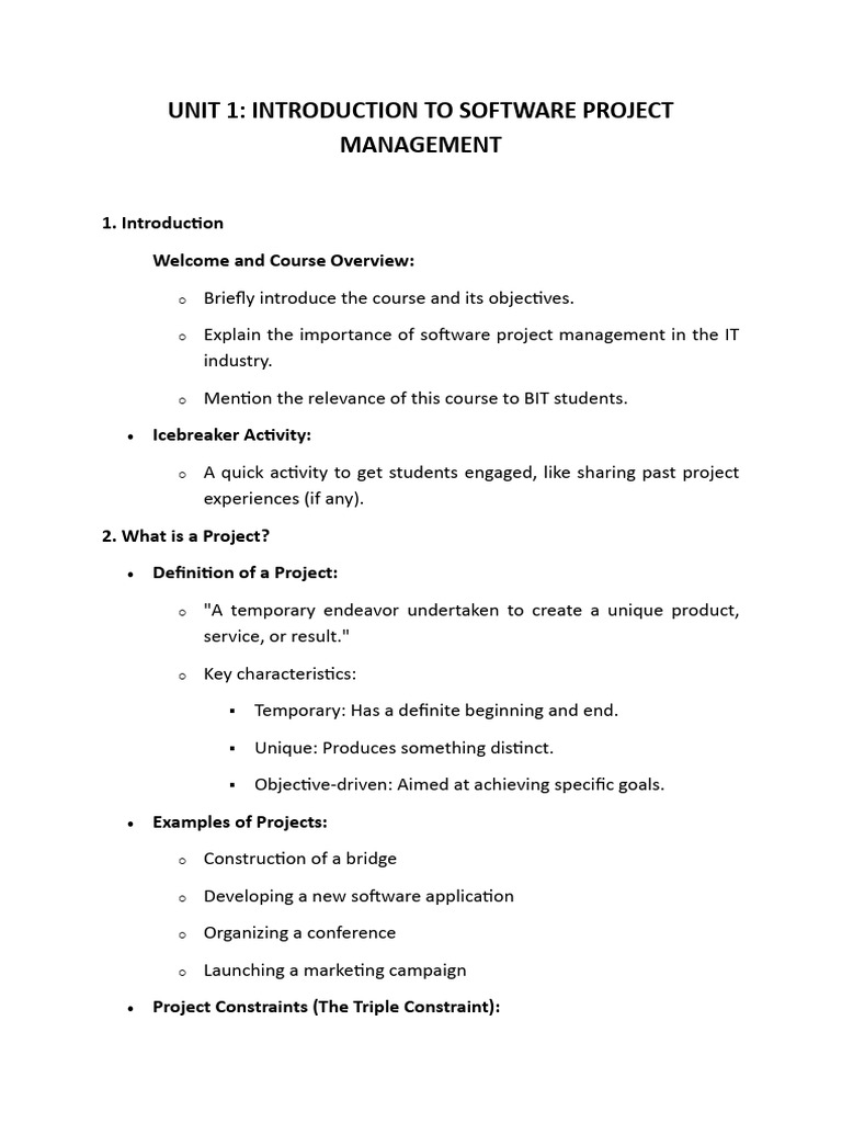 Unit 1 Introduction To Software Project Management | PDF | Project Management | Software ...