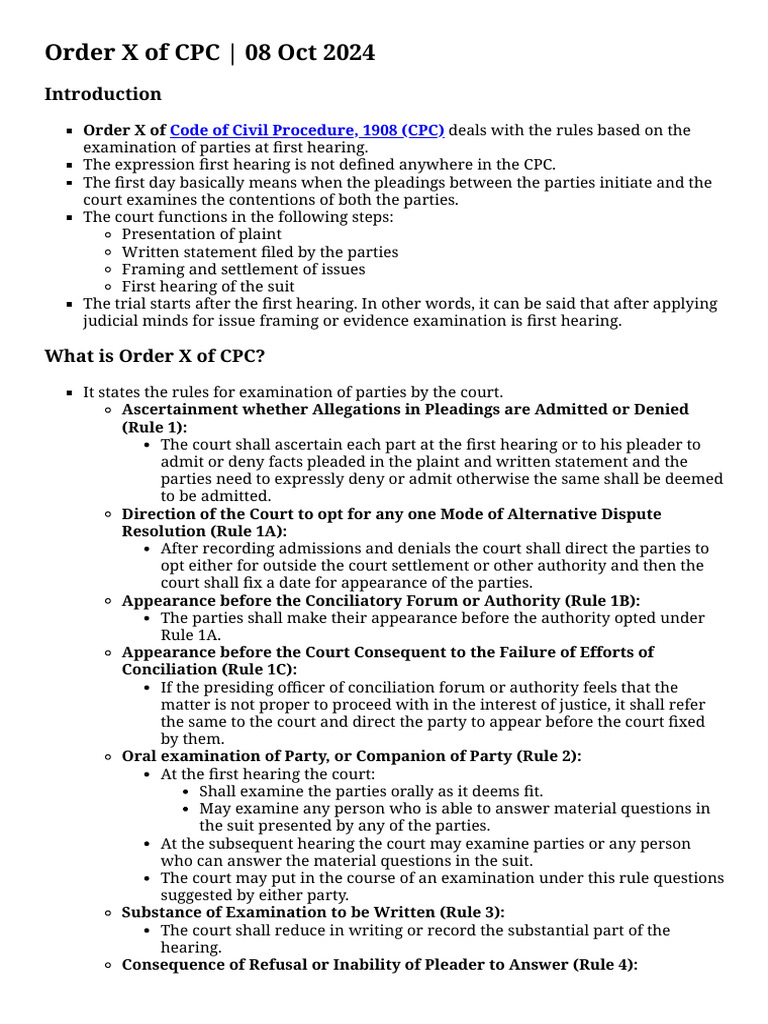 TTP Code of Civil Procedure Order X of CPC Print 2 | PDF | Pleading ...