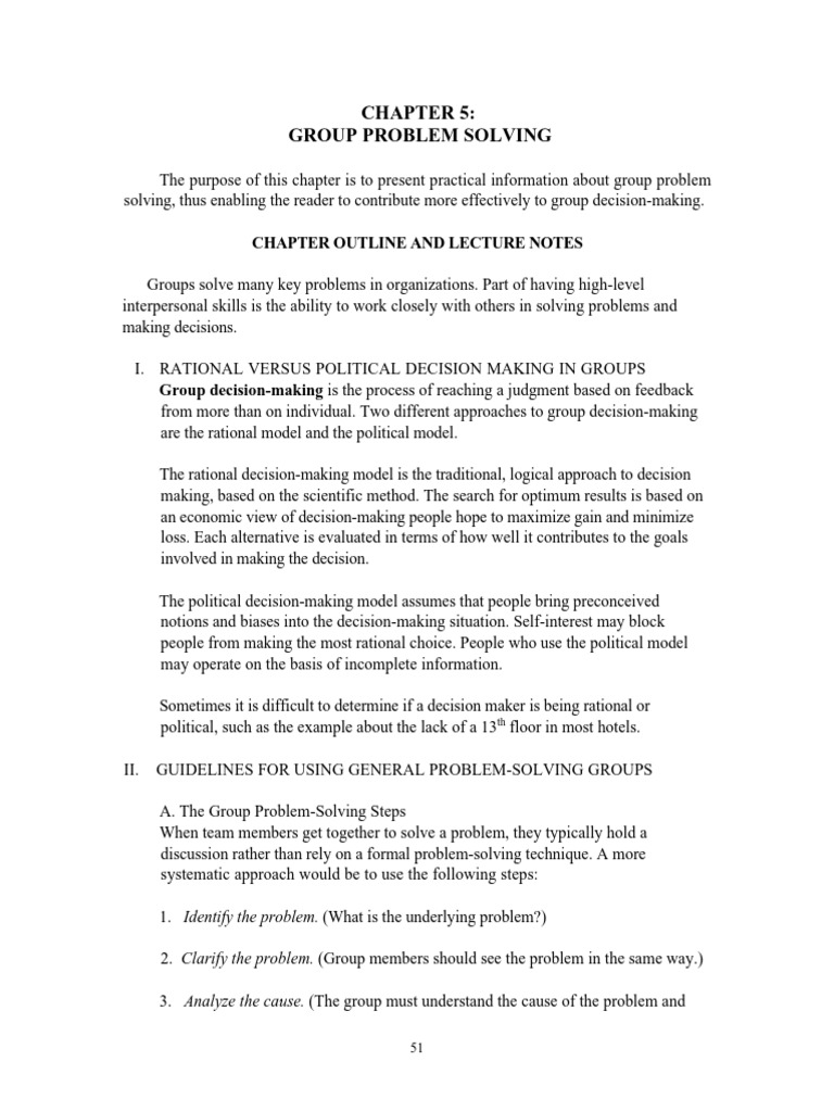 Ch05 Group Problem Solving | PDF | Brainstorming | Decision Making