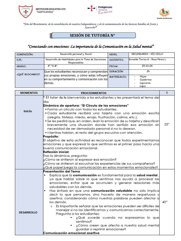 Sesión Conectando Con Emociones, La Importancia de La Comunicación en ...