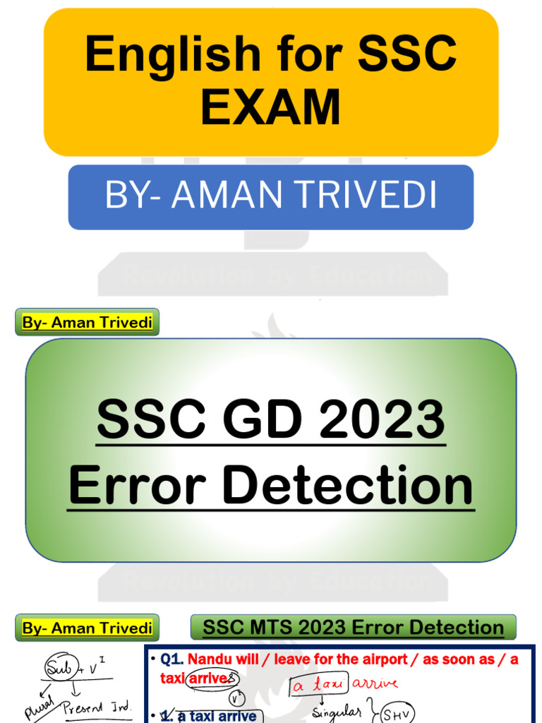 SSC GD 2023 Error Detection | PDF