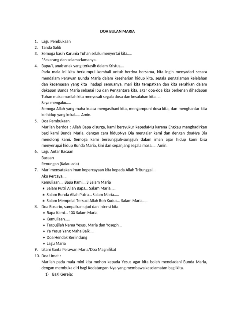 Doa Bulan Maria: Panduan Lengkap | PDF