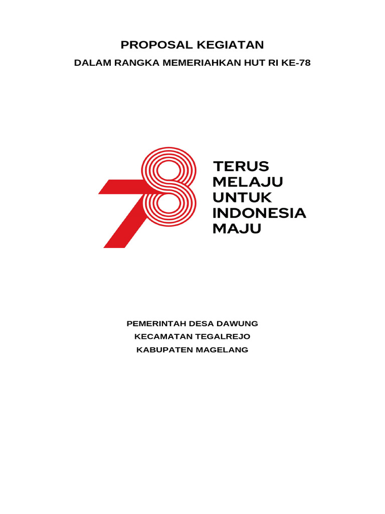 Proposal Karnaval HUT RI Ke-78 Desa Dawung | PDF