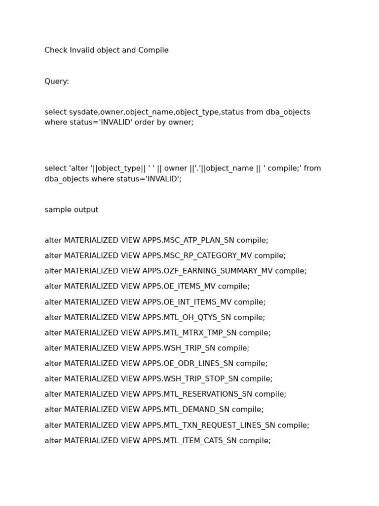 Check Invalid Object and Compile | PDF