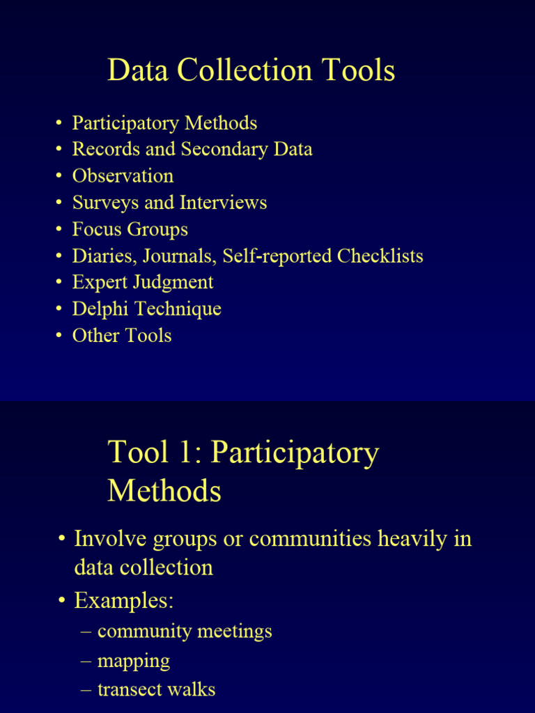 Lec 2 - Data Collection Tools | PDF | Survey Methodology | Focus Group
