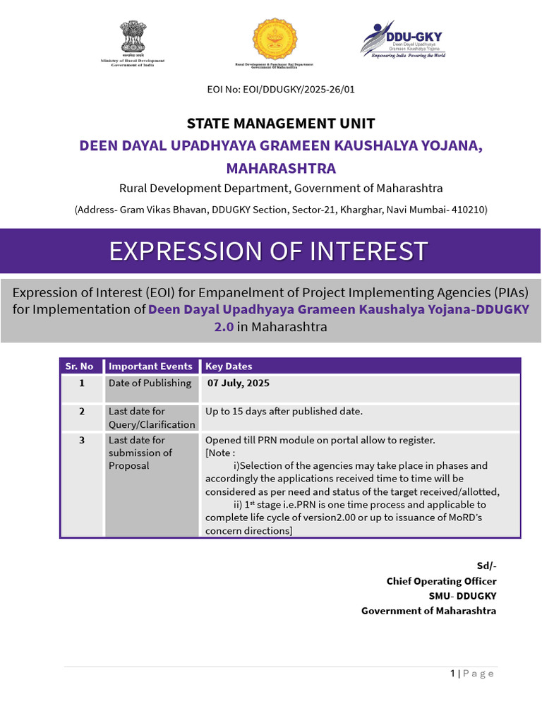 DDUGKY MAHARASHTRA 06 08 2025 52 - Eoi - Doc - Attach | PDF | Employment
