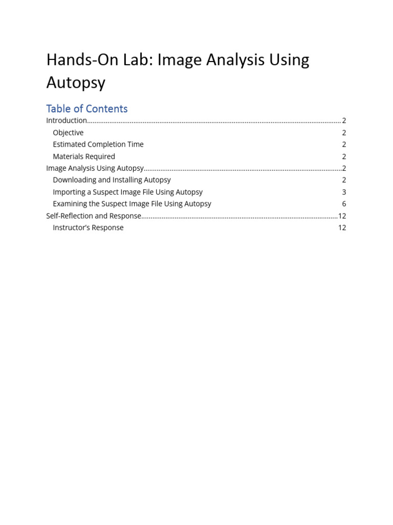 Hands-On Lab Image Analysis Using Autopsy | PDF | Computer File ...