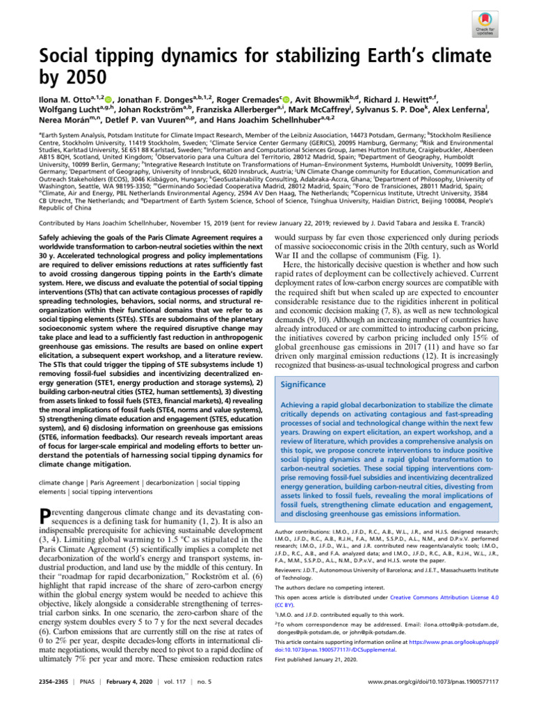 08 - 01 - Otto Et Al - Social Tipping Dynamics For Stabilizing Earths ...