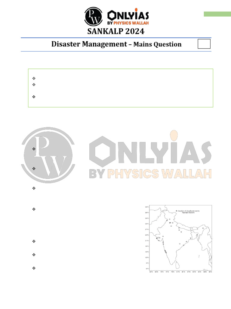 Disaster Management 04 Mains Question Sankalp UPSC 2024 ...