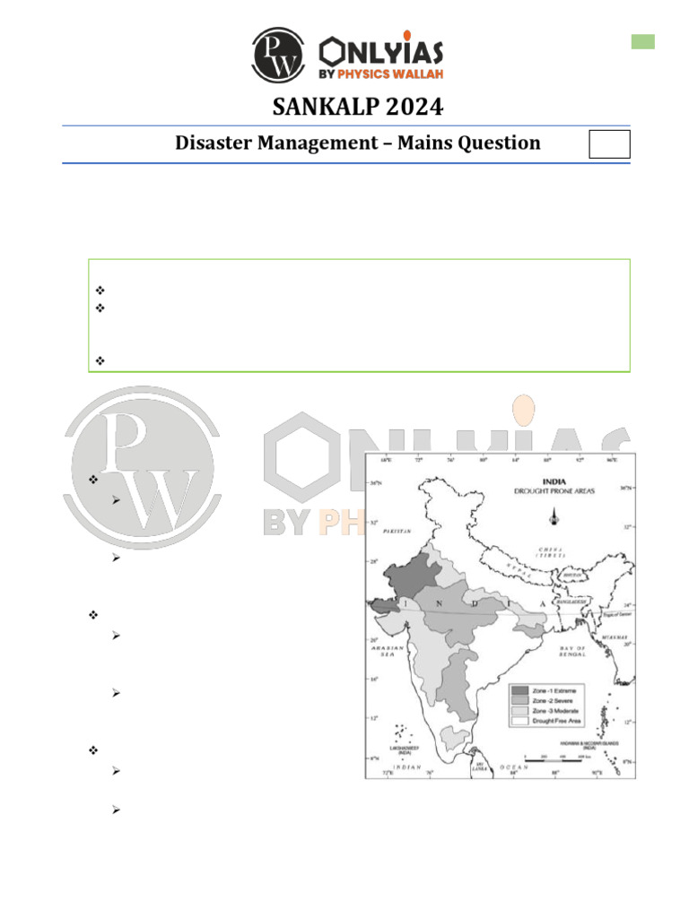 Disaster Management 03 Mains Question Sankalp UPSC 2024 ...