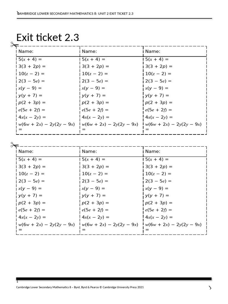 Resource Sheet 2.3 Exit Ticket | PDF