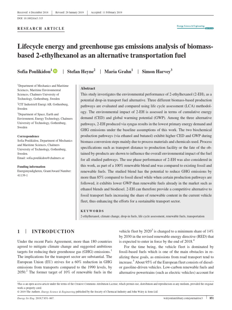 Lifecycle Energy and Greenhouse Gas Emissions Anal | PDF | Biofuel ...