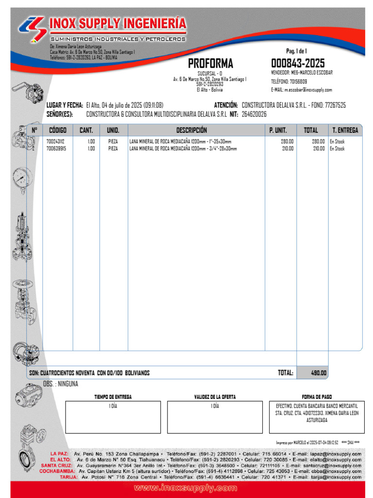 Mes 0843-2025 Constructora & Consultora Multidisciplinaria Delalva S.R ...