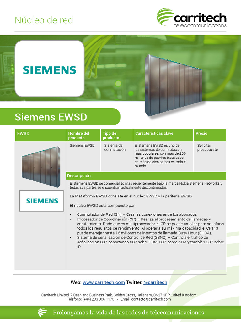 Siemens EWSD Es | PDF | Transmisión de datos | Informática