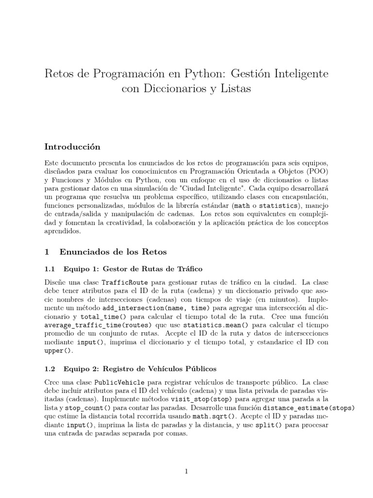 Reto | PDF | Python (lenguaje de programación) | Ingeniería de software