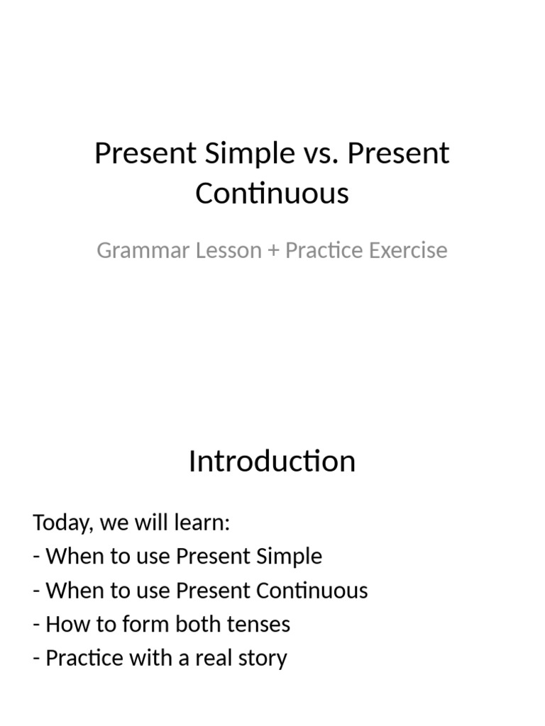 Present Simple Vs Continuous Lesson | PDF | Chess | Chess Theory