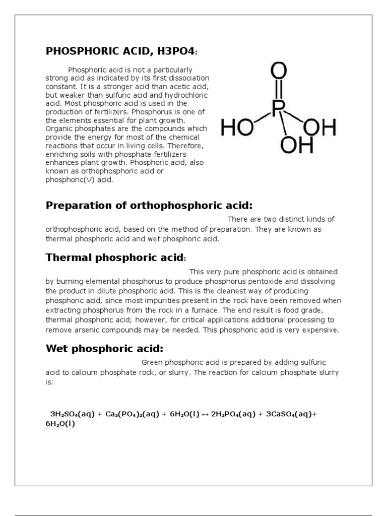 Phosphoric Acid: Properties and Uses | PDF | Phosphoric Acid | Rust