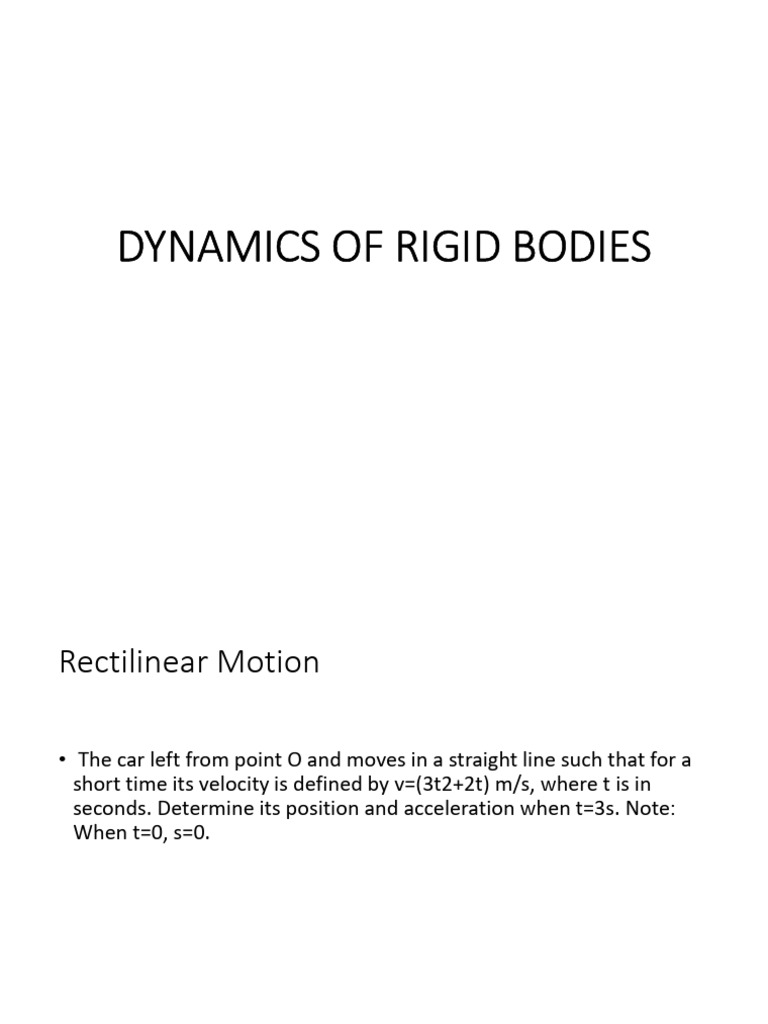 Dynamics of Rigid Bodies | PDF