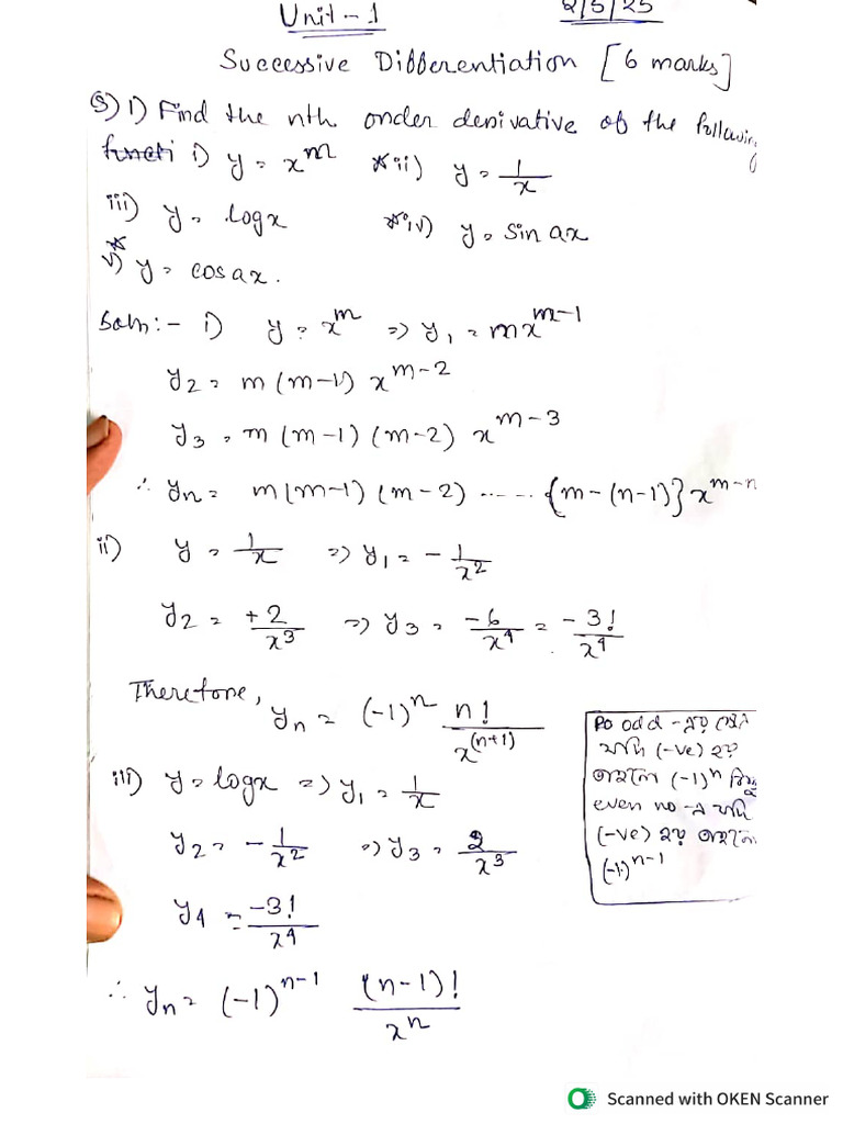 Unit 1 Successive Differentiation | PDF