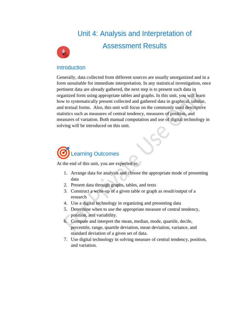 Data Analysis and Presentation Techniques | PDF | Mode (Statistics) | Mean