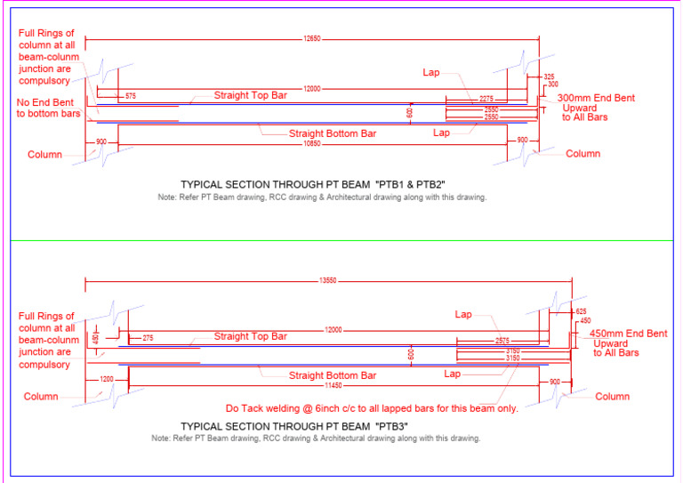 PT Beam Section Details and Specifications | PDF | Column | Structural ...