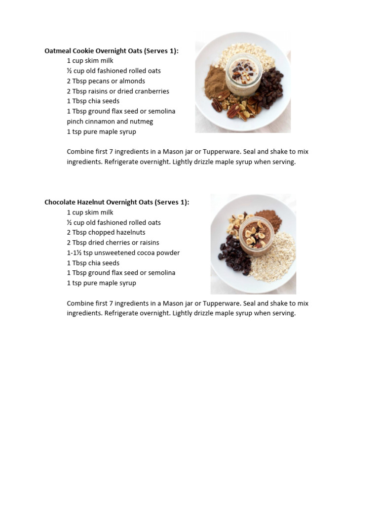Easy Overnight Oats Recipes | PDF