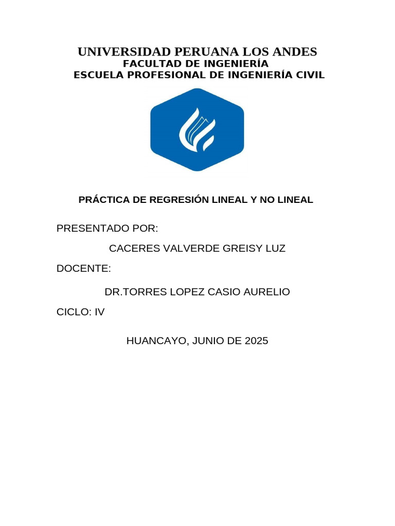 Pract. Regr. Lineal y No Lineal 2025 | PDF | Regresión lineal | Análisis de regresión