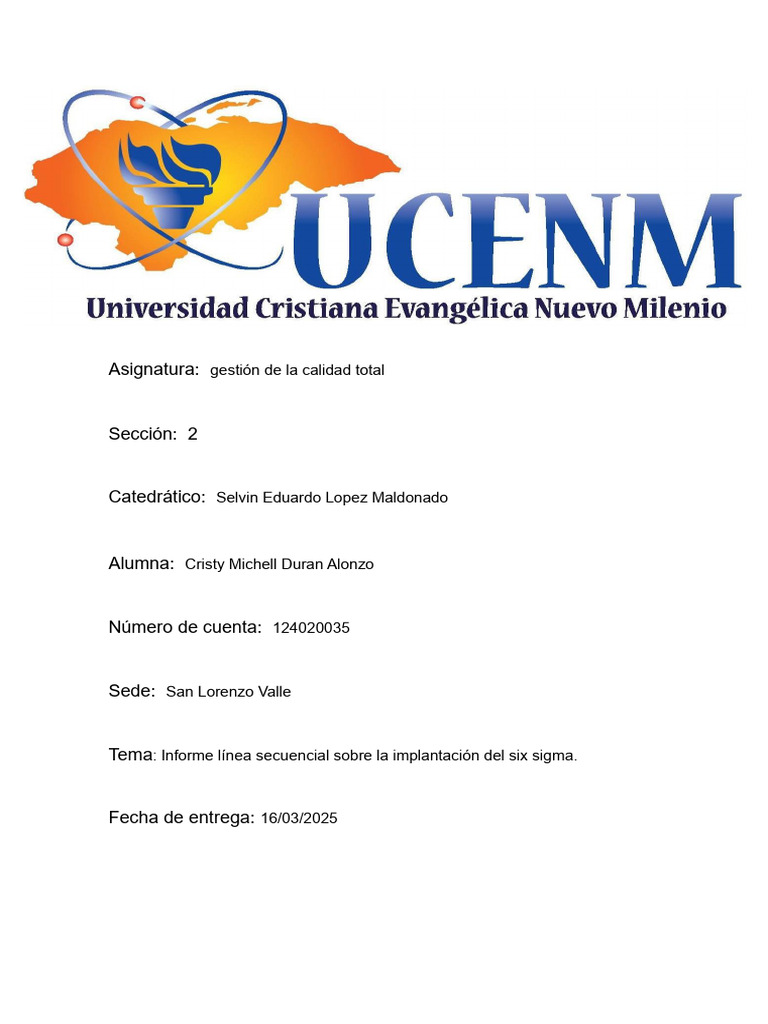 Linea Secuencial Six Sigma 2 | PDF | Six Sigma | Gestión de la calidad