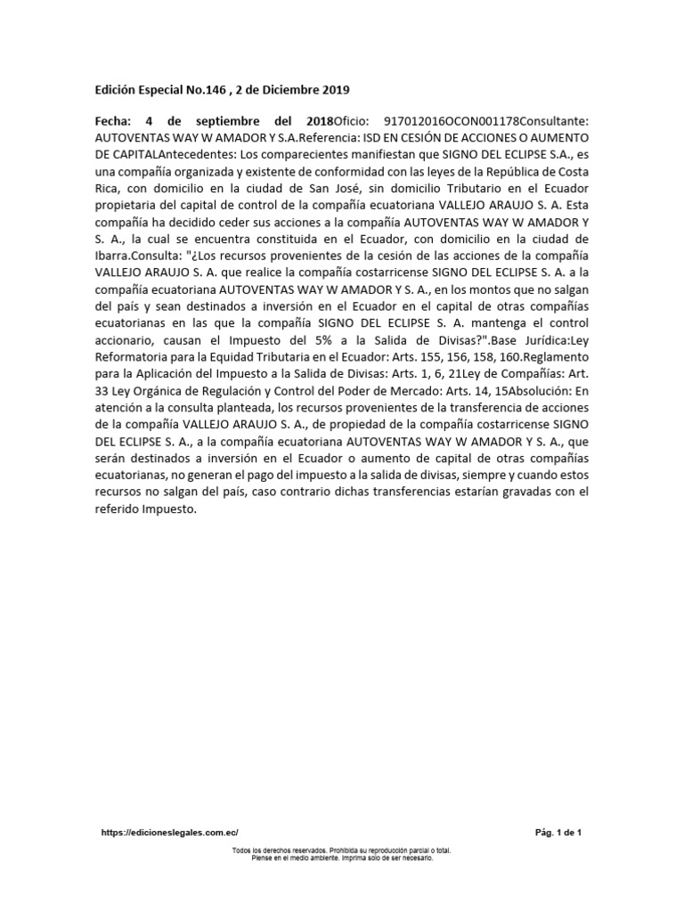 Isd en Cesiã N de Acciones o Aumento de Capital 202507111436052963 | PDF