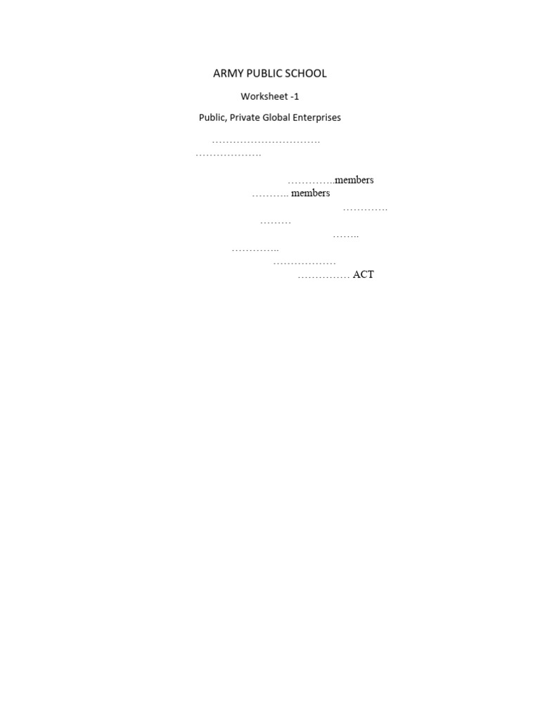 Public vs Private Enterprises Worksheet | PDF | Audit | Business