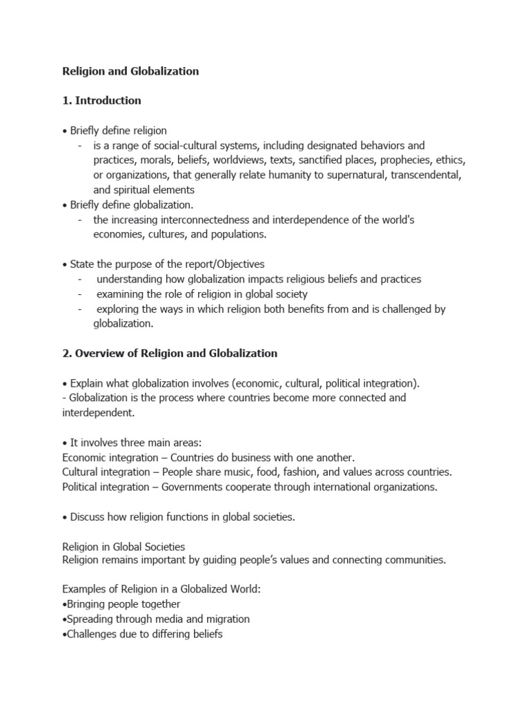 Religion's Role in Globalization Impact | PDF | Globalization ...