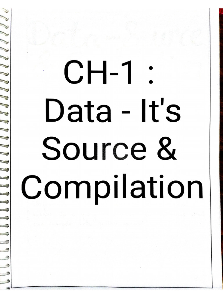 Geo Practical Ch-1 (Data - Its Sources and Compilation) | PDF