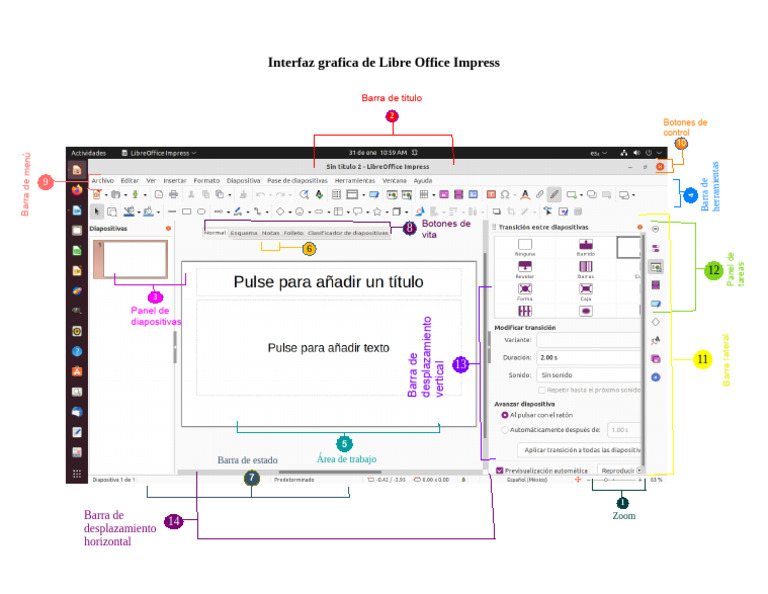 Interfaz de Libre Office Impress Yehimi | PDF | Software | Interfaces ...
