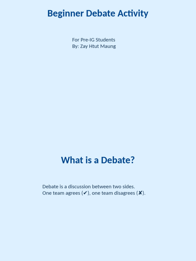 Beginner Debate Intro Styled | PDF