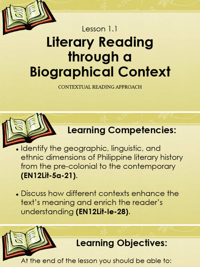 Lesson 1 Reading Through Biographical Approach 1 | PDF | Biography