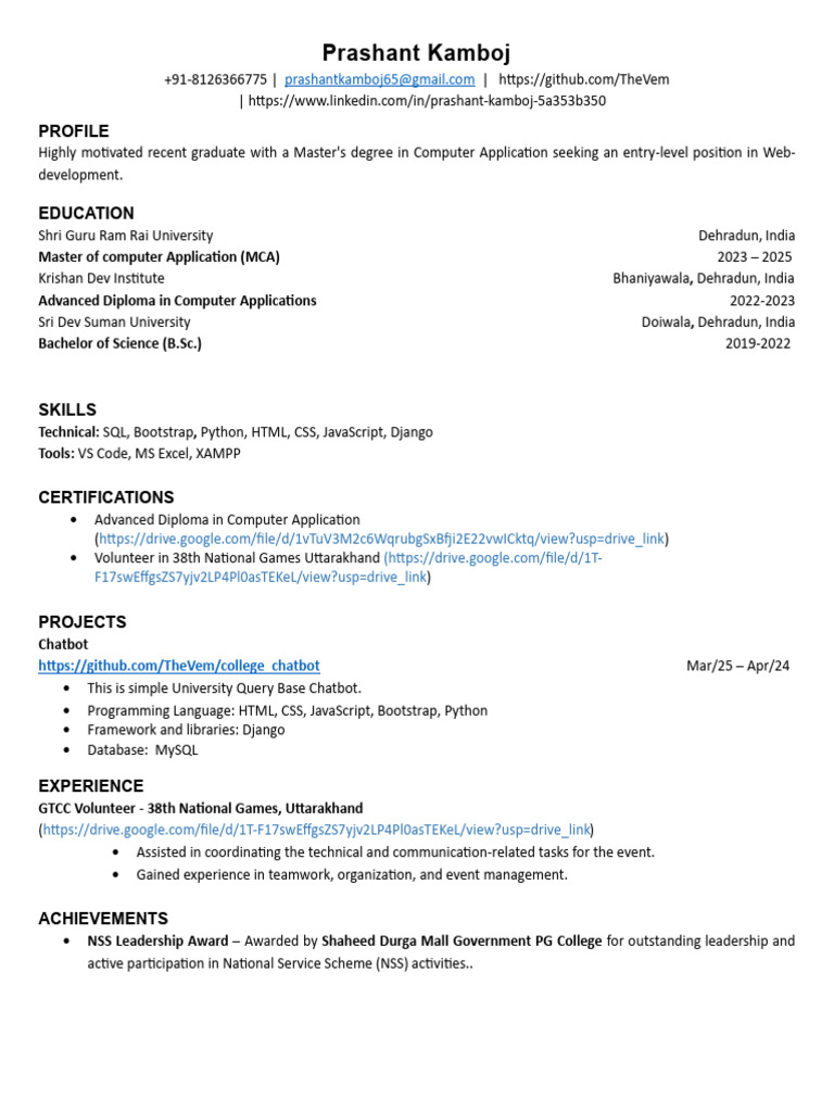 Prashant@Resume | PDF