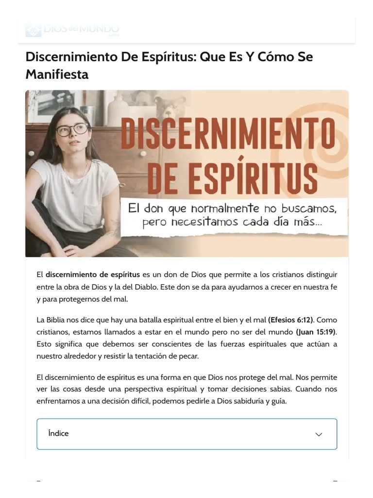 Discernimiento de Espíritus: Definición y Uso | PDF | Demonios | Oración